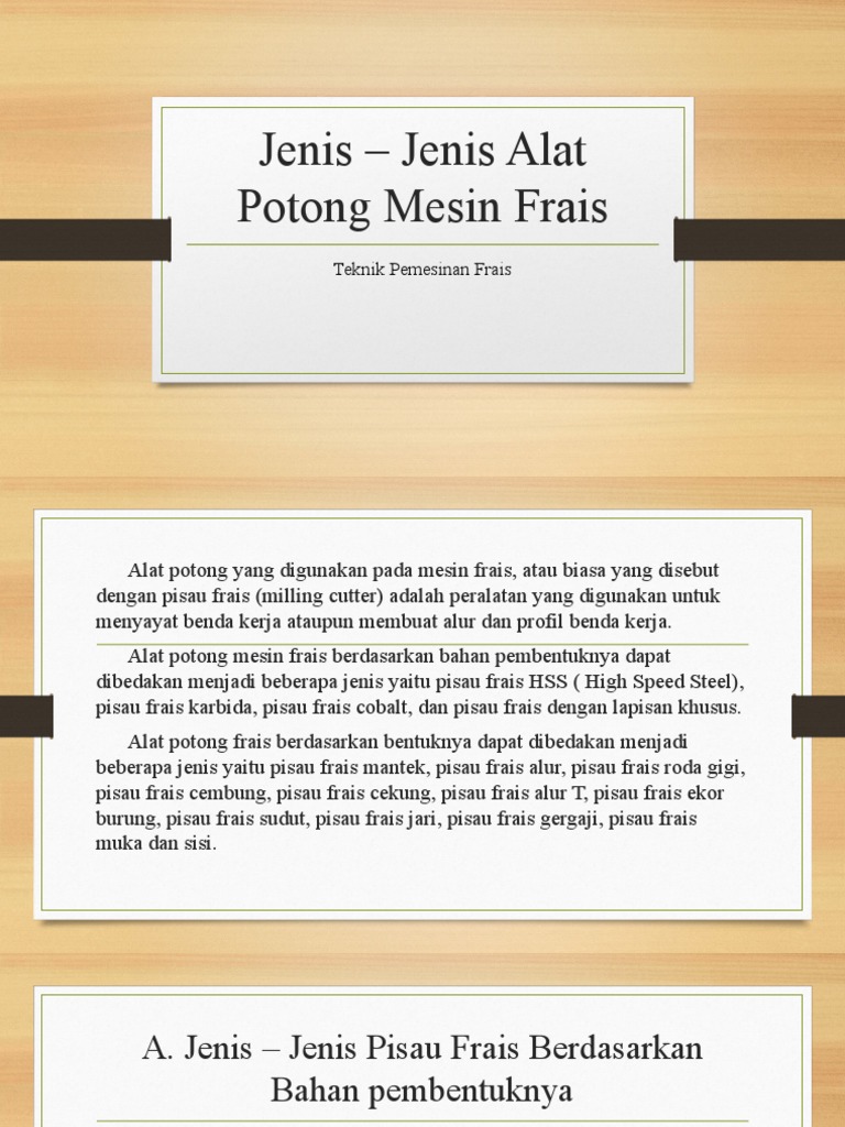 Jenis - Jenis Alat Potong Mesin Frais | PDF