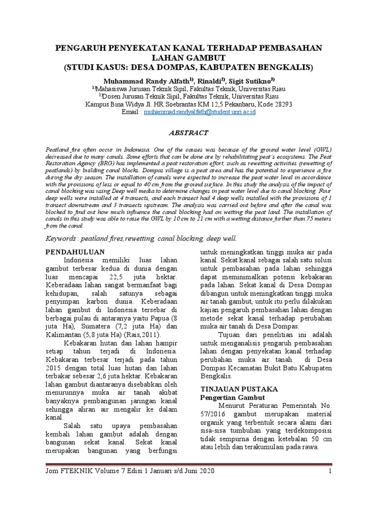 Tss Muhammad Randy Alfath 1507112756 2019 Jurnal Teknik | PDF | Peat ...