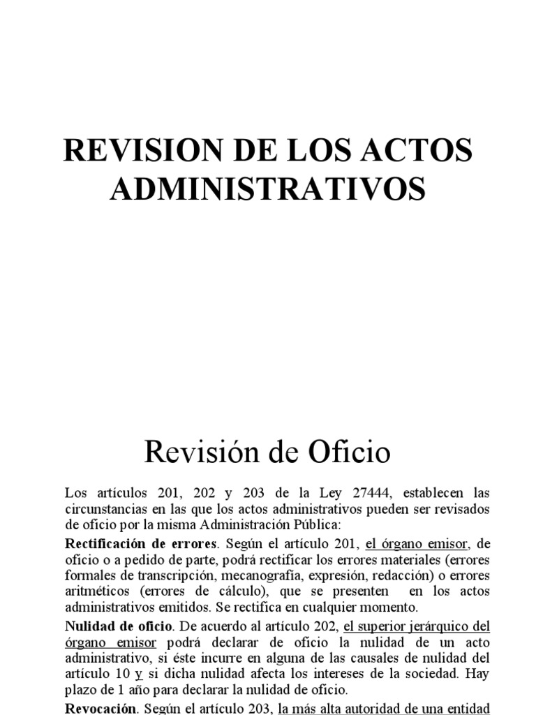 Revisión de los recursos administrativos y requisitos para impugnar ...