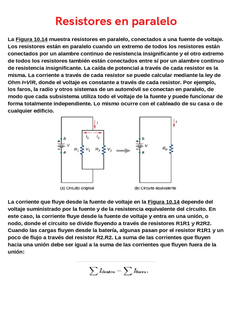 Resistores en Paralelo | PDF | Resistencia Eléctrica y Conductancia ...