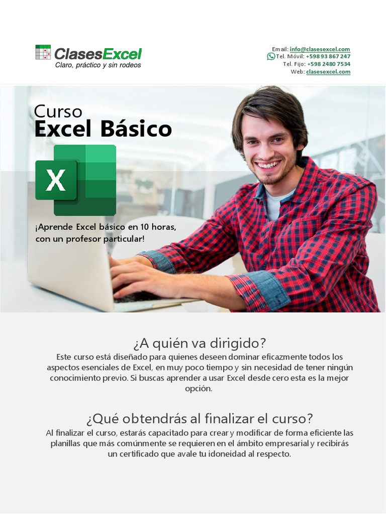 Temario Curso Excel Basico ClasesExcel | PDF