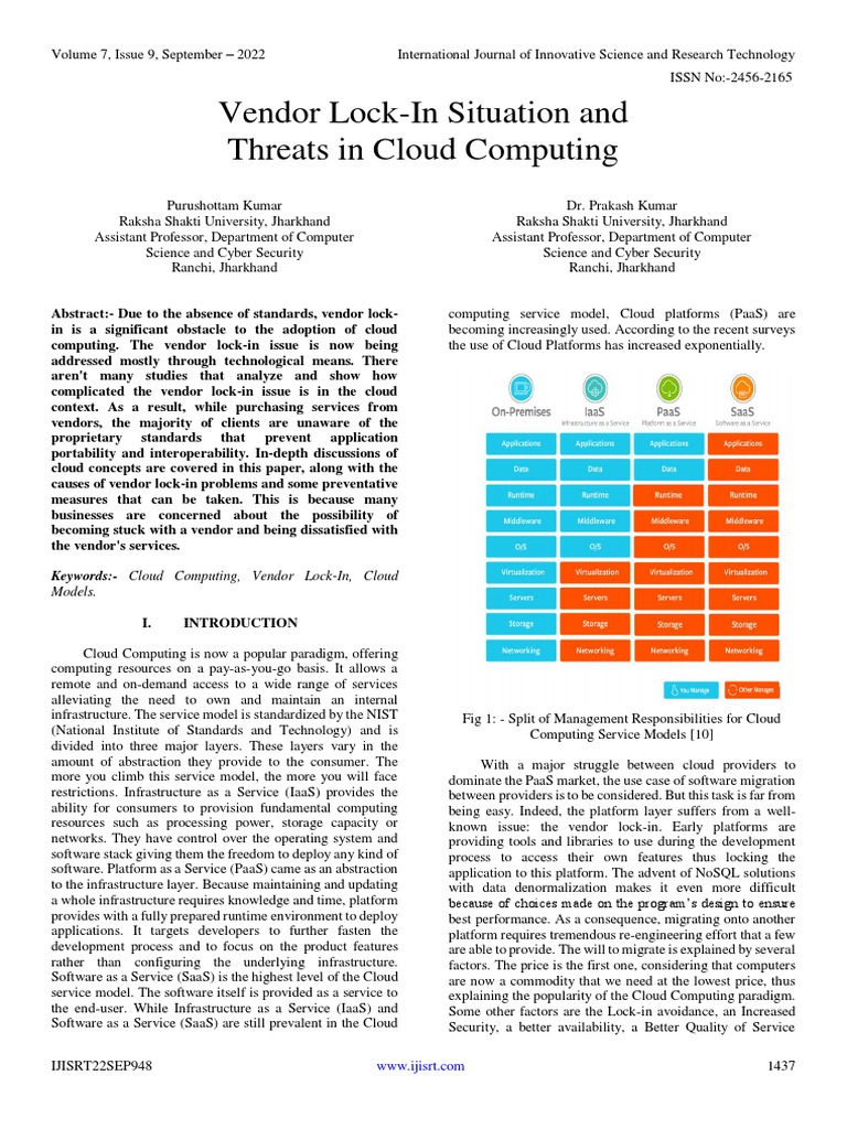 Vendor Lock-In Situation and Threats in Cloud Computing | Download Free ...