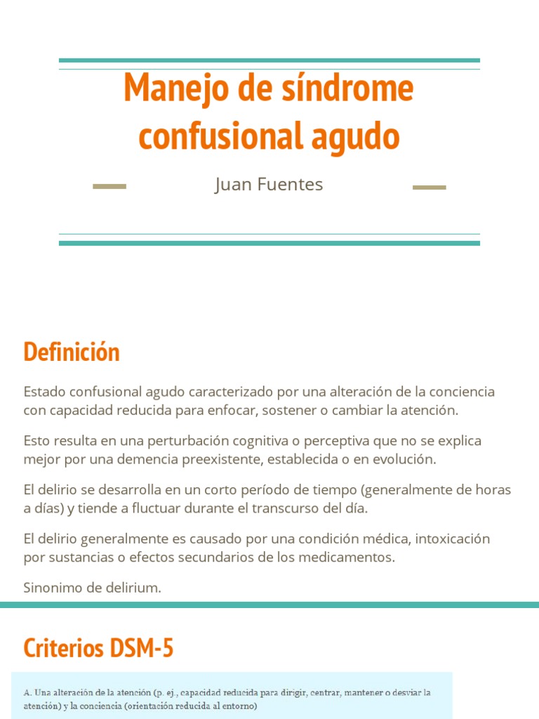 Manejo de Síndrome Confusional Agudo | PDF