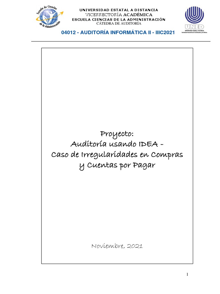 Proyecto Auditoria Informatica II-propuesta (Version 2.0) | PDF | Auditoría | Archivo de computadora