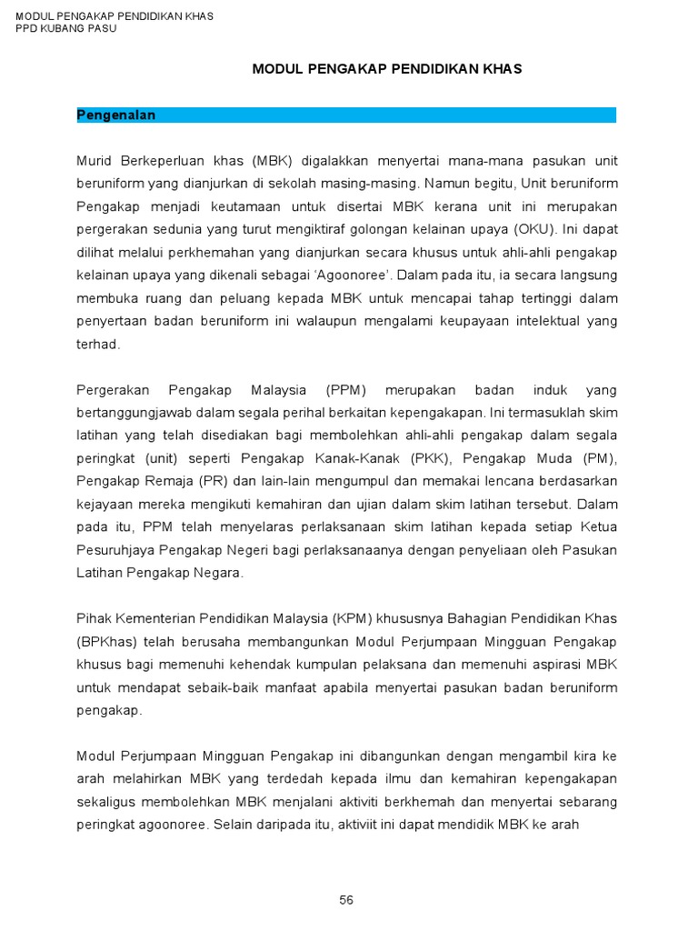 Modul Pengakap Pendidikan Khas | PDF