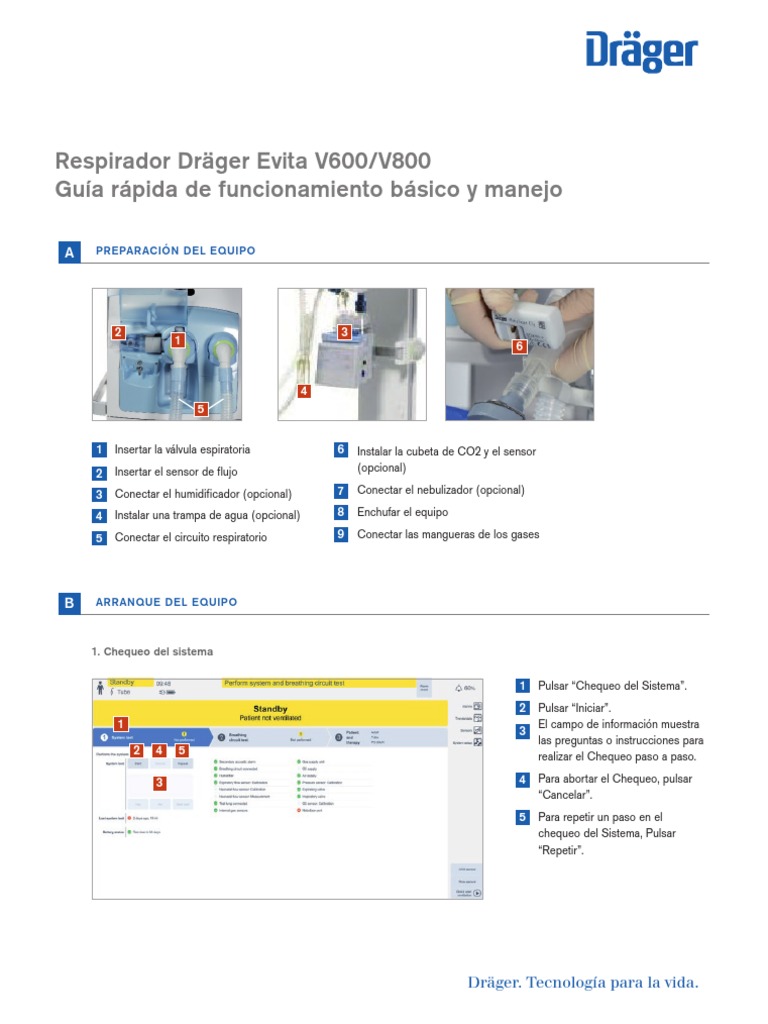 Guia Rápida EVITA V600-V800 | PDF | Equipo | Bienes manufacturados