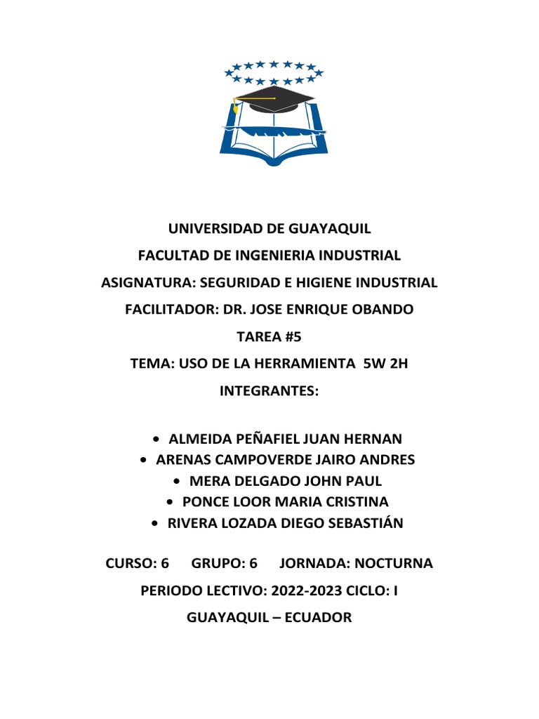 Tarea 5 Grupal Taller Uso de La Herramienta 5W 2H | PDF | Logística | Planificación