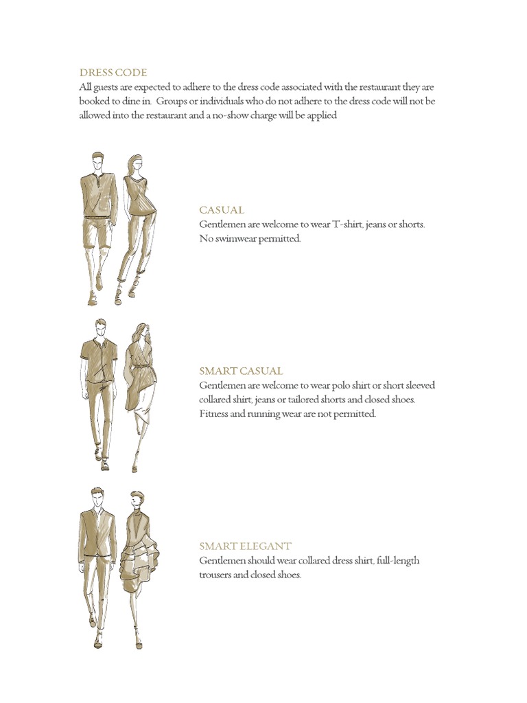BAARES0017 Restaurant Booklet Guide Dress Code 2019 | PDF