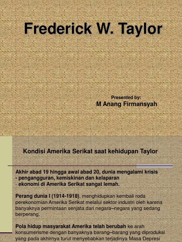 Teori F W Taylor | PDF