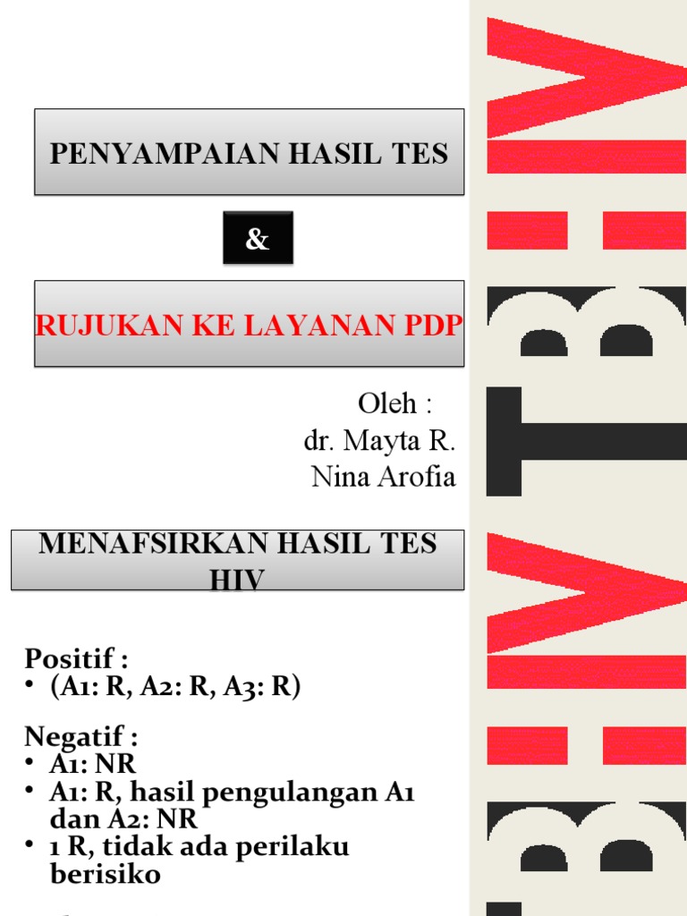 MENAFSIRKAN HASIL TES HIV DAN RUJUKAN KE LAYANAN PDP | PDF