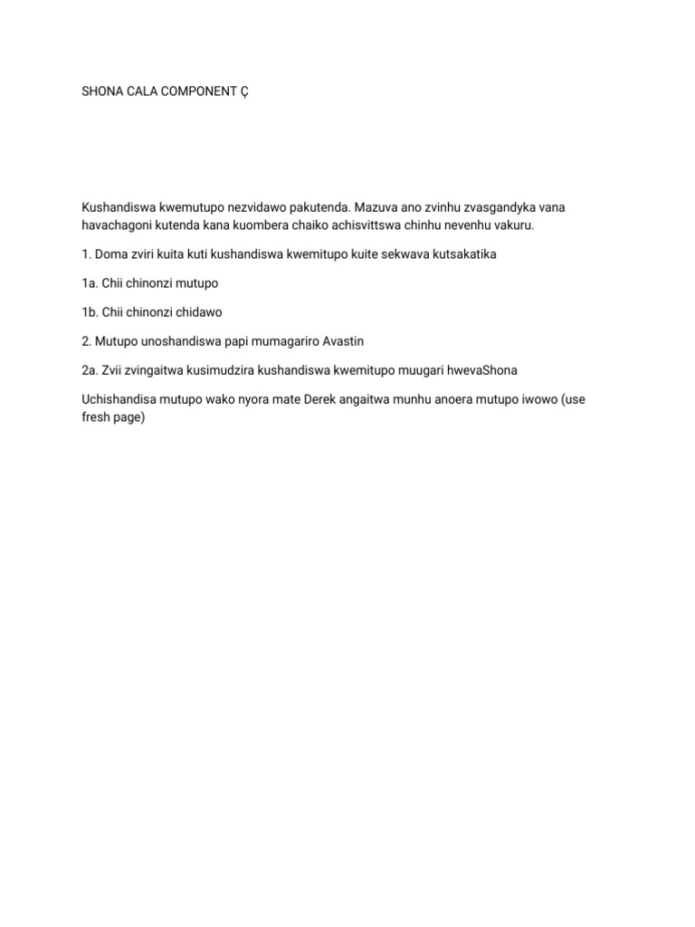 Shona Cala Comp C | PDF