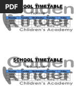 Grade 3 Timetable | PDF
