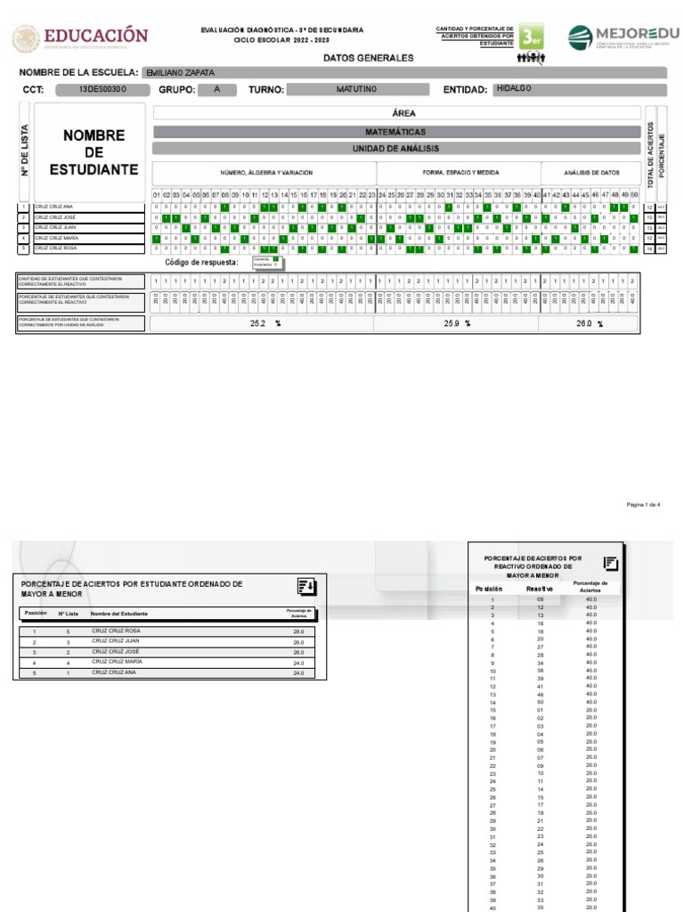 13DES0030O.1Informe Alumnos Mat3°grado.1aplic | PDF