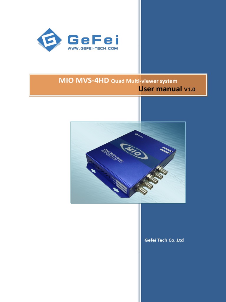 MIO MVS 4HD User Manual | Download Free PDF | Hdmi | Computer Network