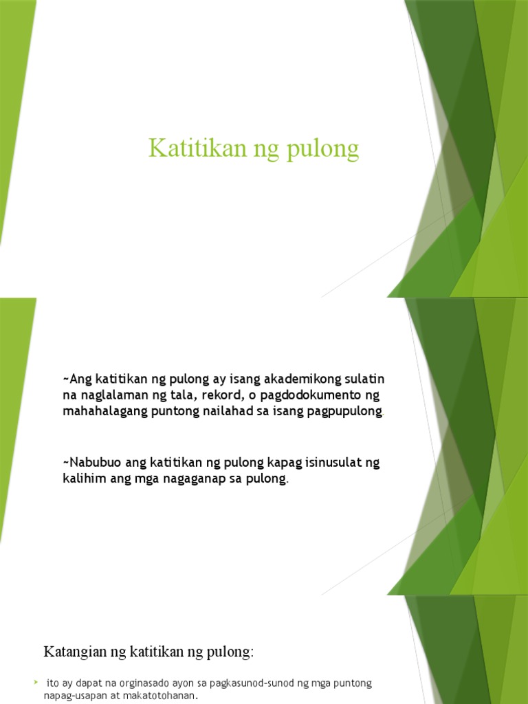 Filipino Katitikan NG Pulong | PDF