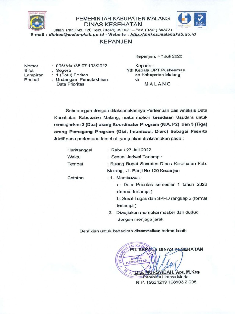 Undangan Pemutakhiran Data Prioritas | PDF Undangan Pemutakhiran Data Prioritas | PDF