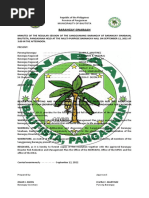 Barangay Resolution Sample | PDF | Government
