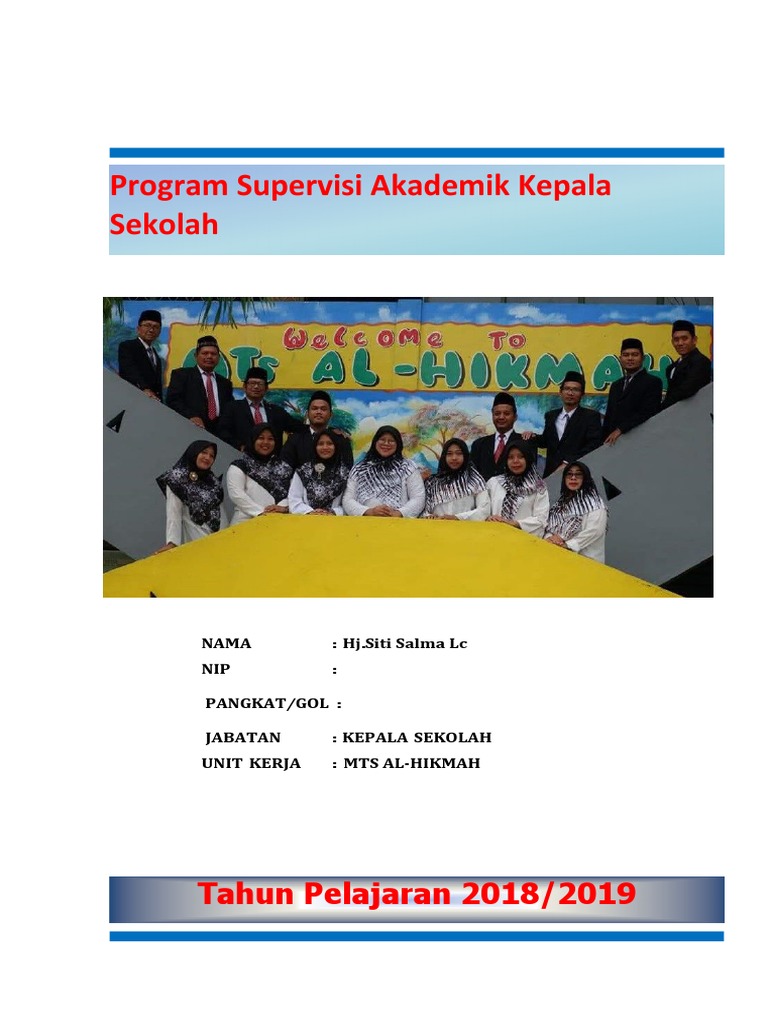 Supervisi-Kepala-Sekolah-MTs AL-HIKMAH Periode 2018-2019 | PDF