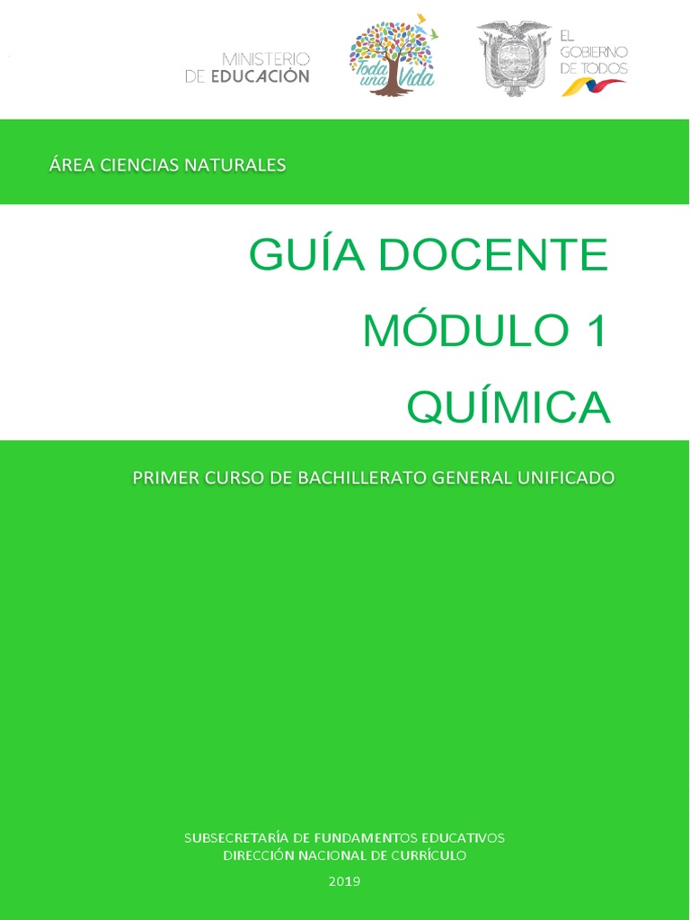 Guía M1 1bgu Química Pdf Química Importar