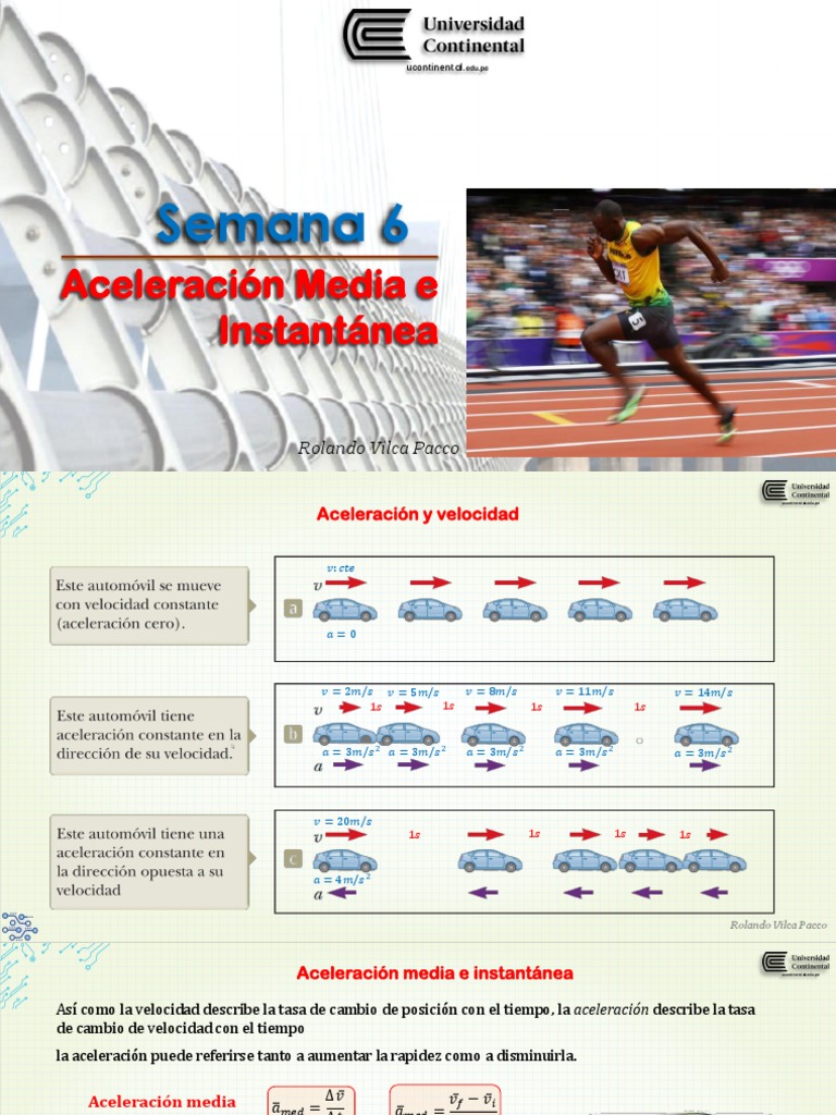 Aceleración Media e Instantánea en Física | PDF | Aceleración | Velocidad