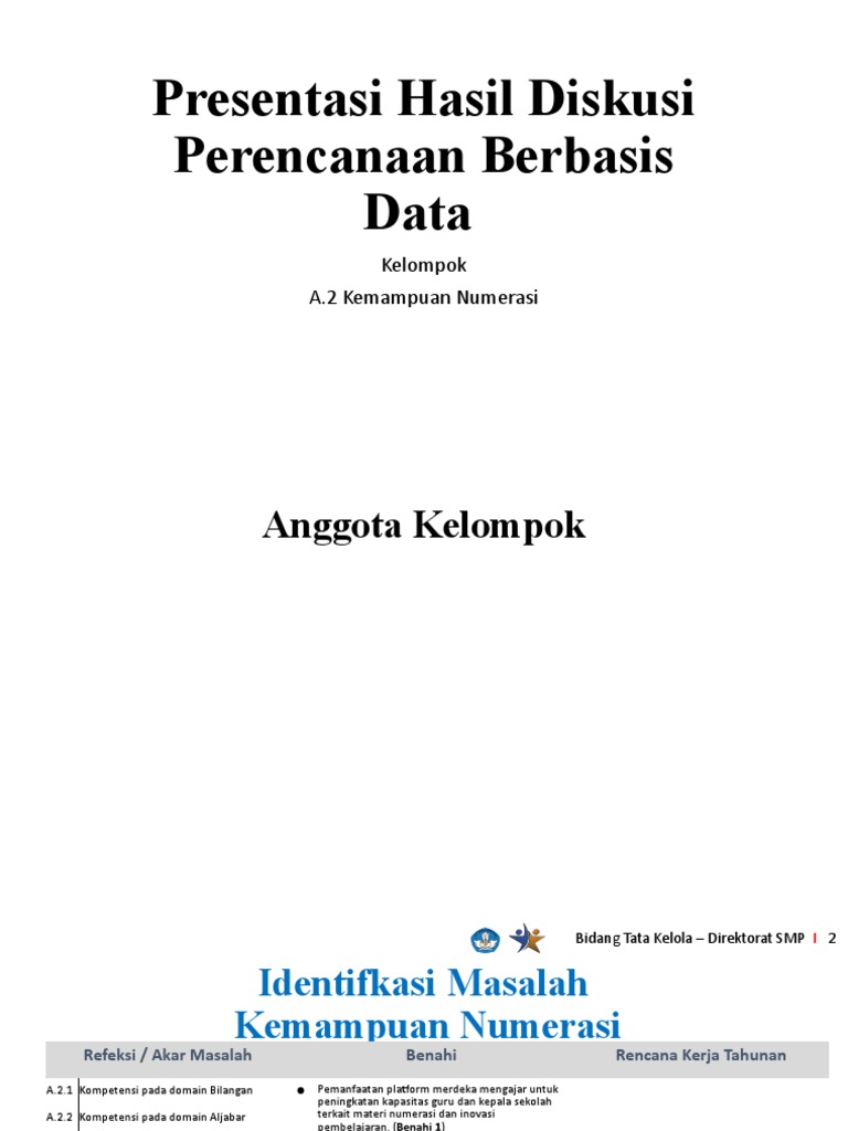 2.b (Kemampuan Numerasi) Presentasi Hasil Diskusi Perencanaan Berbasis Data - Fix | PDF