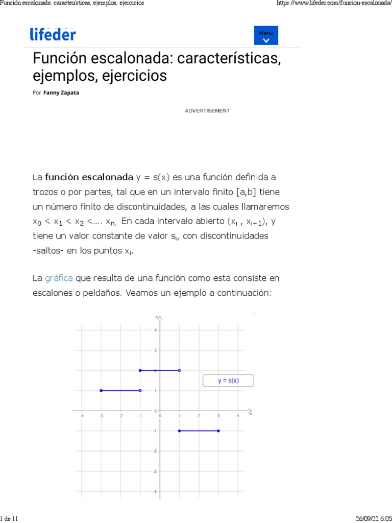 Función Escalonada Características, Ejemplos, Ejercicios | PDF ...