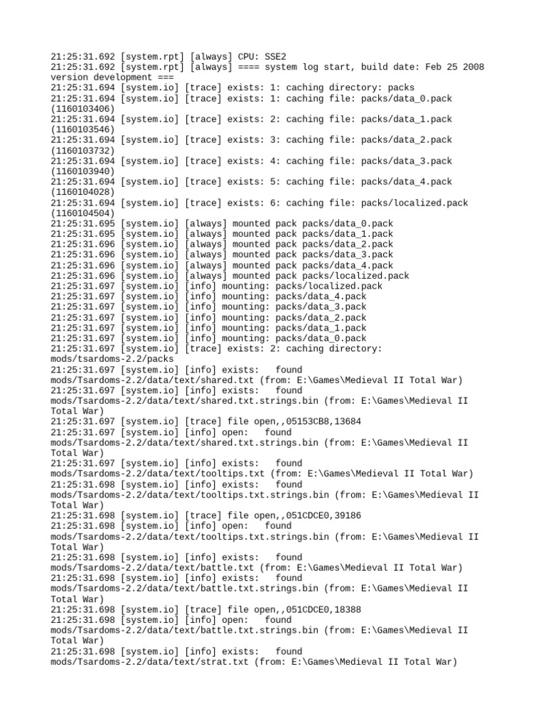 Tsardoms Log | PDF | Text File | Information Technology