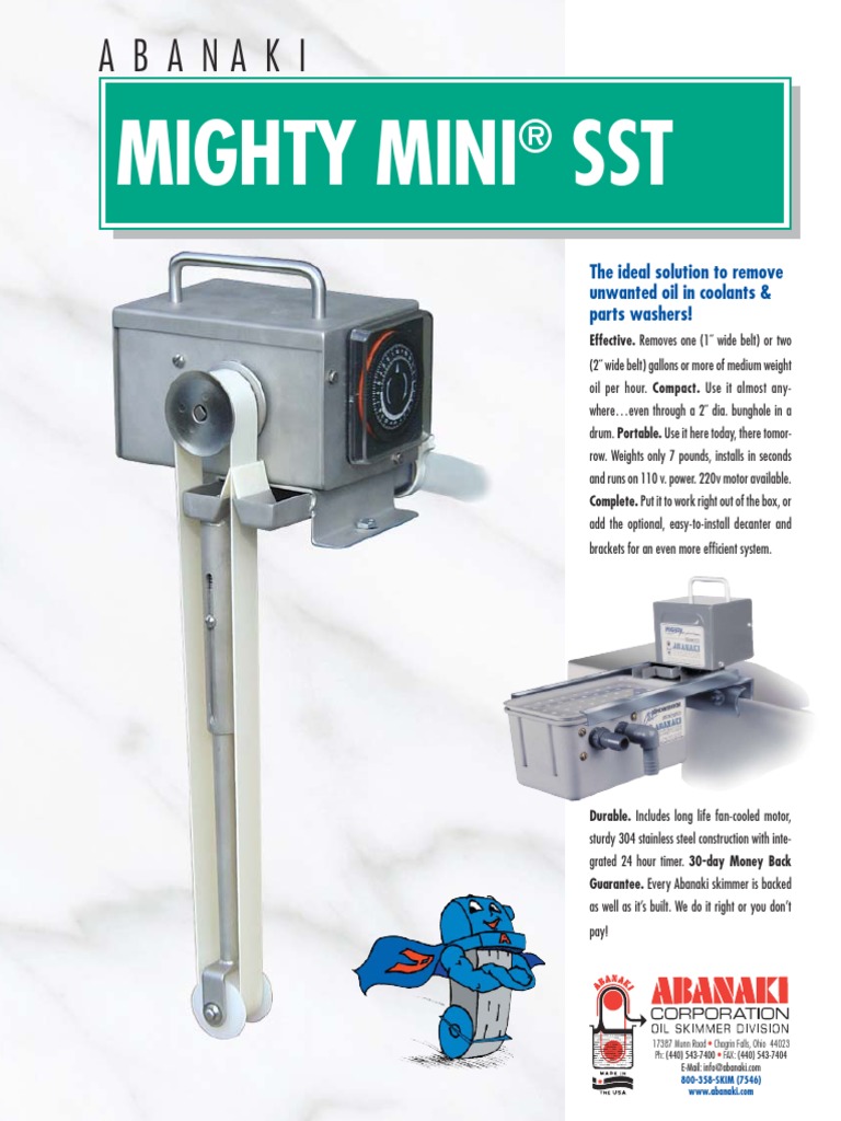 Abanaki Mighty Mini Oil Skimmer | PDF | Equipment | Manufactured Goods