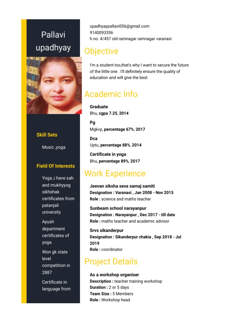 Pallavi Upadhyay - Modish Resume | PDF