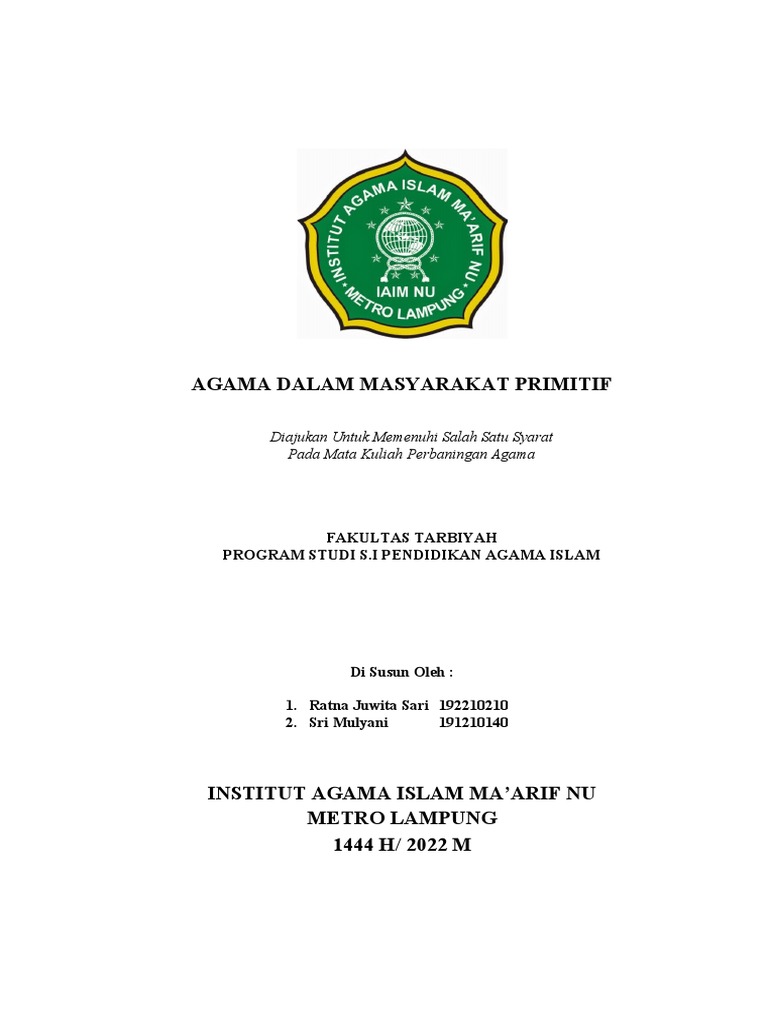 Agama Dalam Masyarakat Primitif | PDF