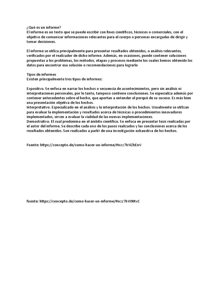 Qué Es Un Informe | PDF
