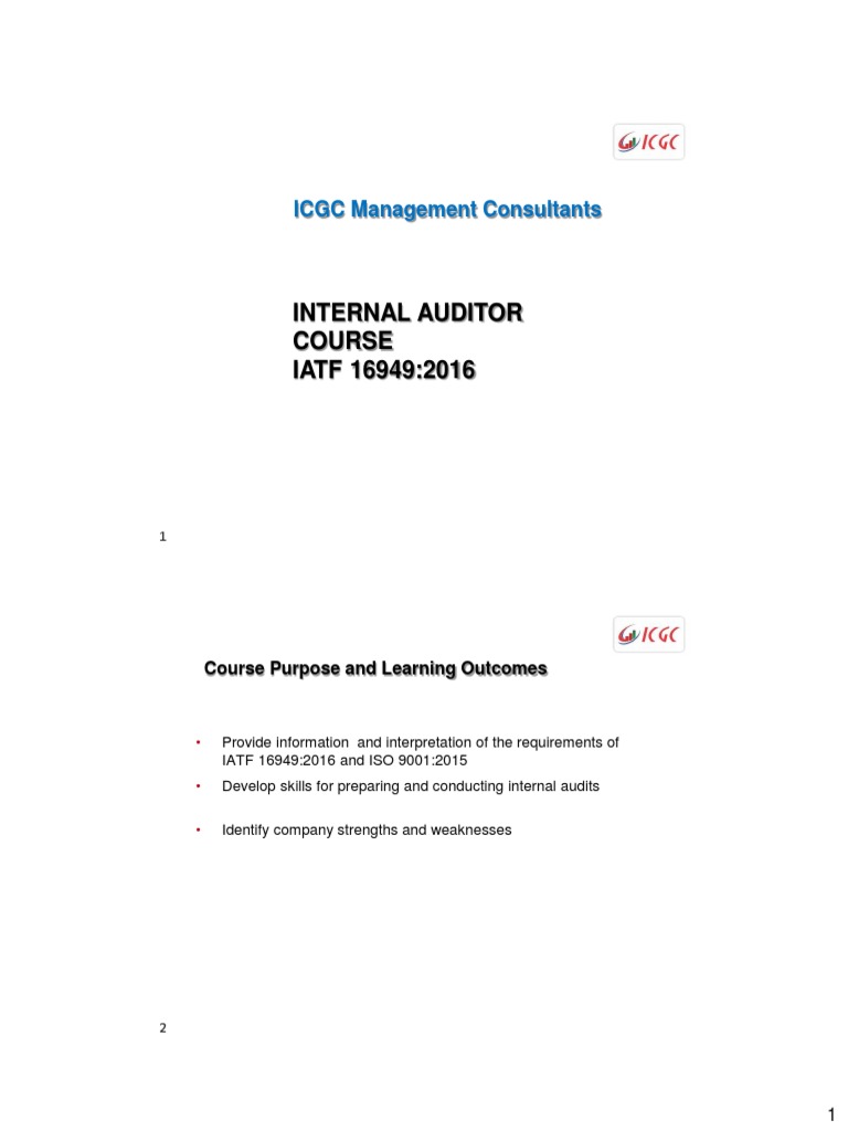 Awareness and Internal Auditor TRG IATF 16949 August 22 | PDF | Quality ...