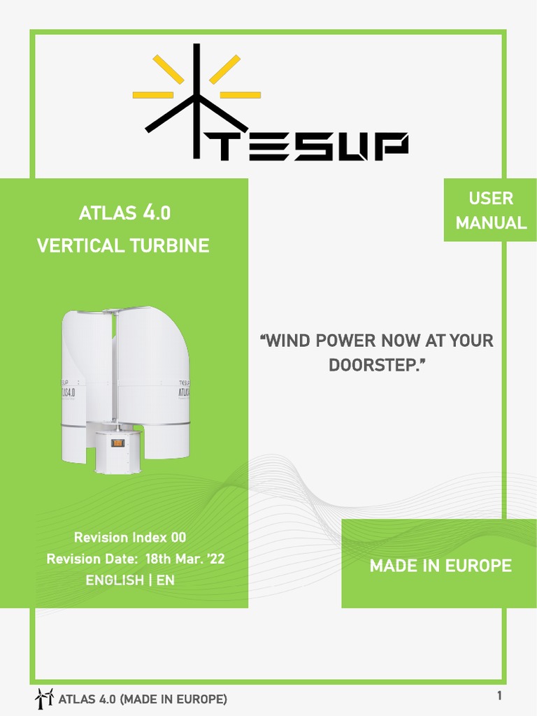 Tesup Atlas4.0 User Manual | PDF | Wind Turbine | Electric Generator