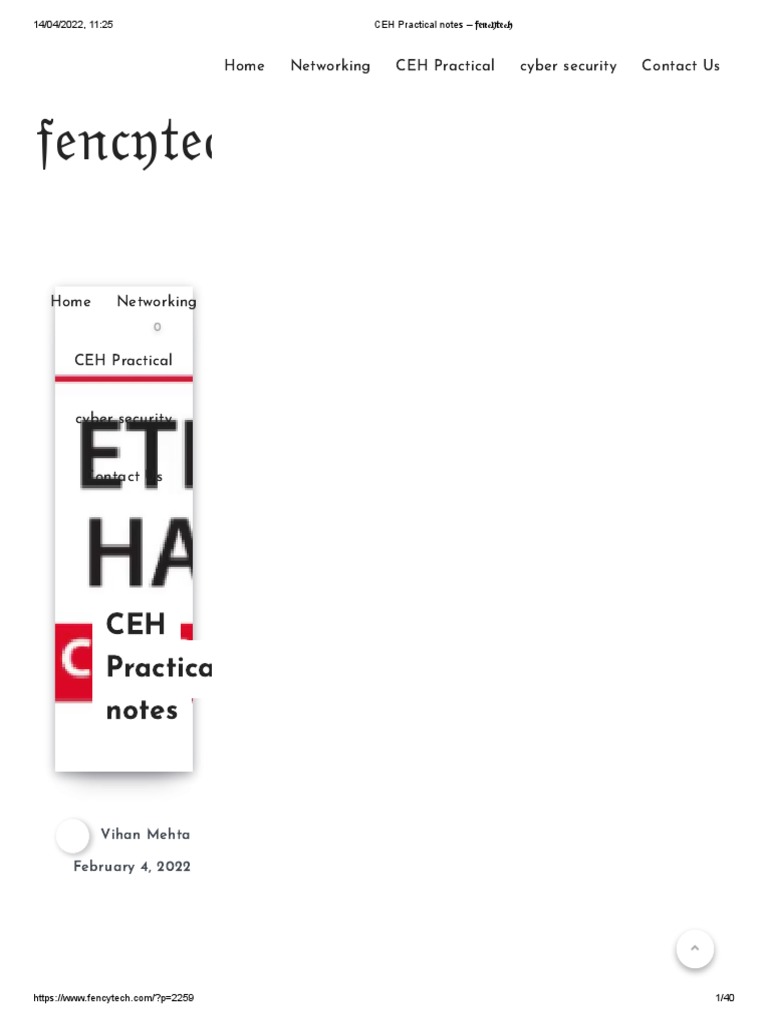 CEH Practical Notes - ????????? | PDF | Internet Protocol Suite | Port ...