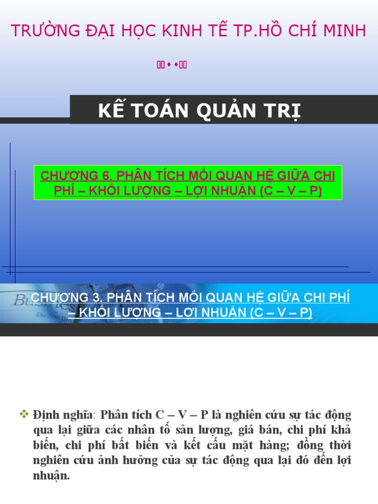 C6.Phân Tích MQH Giữa CP-KL-LN | PDF