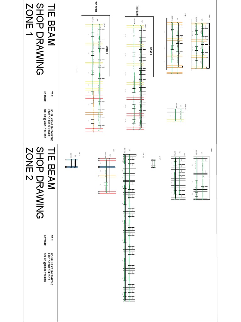 Tie Beam Shop Drawing Details | PDF