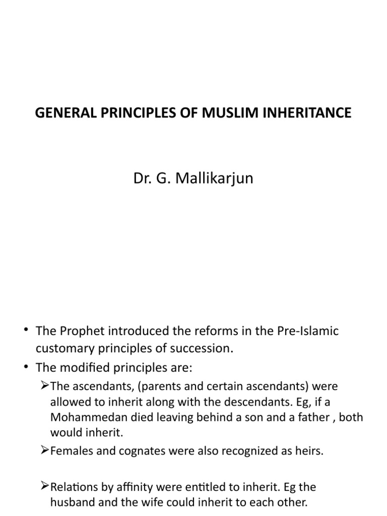 General Principles of Muslim Inheritance | PDF | Inheritance | Sharia