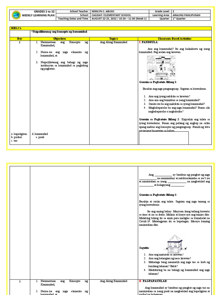 AP 1 Quarter 1 Week 1 | PDF