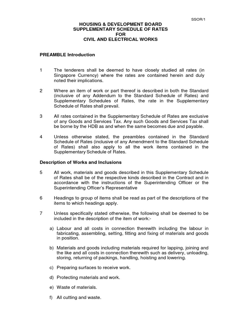 Supplementary Schedule of Rates | PDF | Concrete | Construction Aggregate