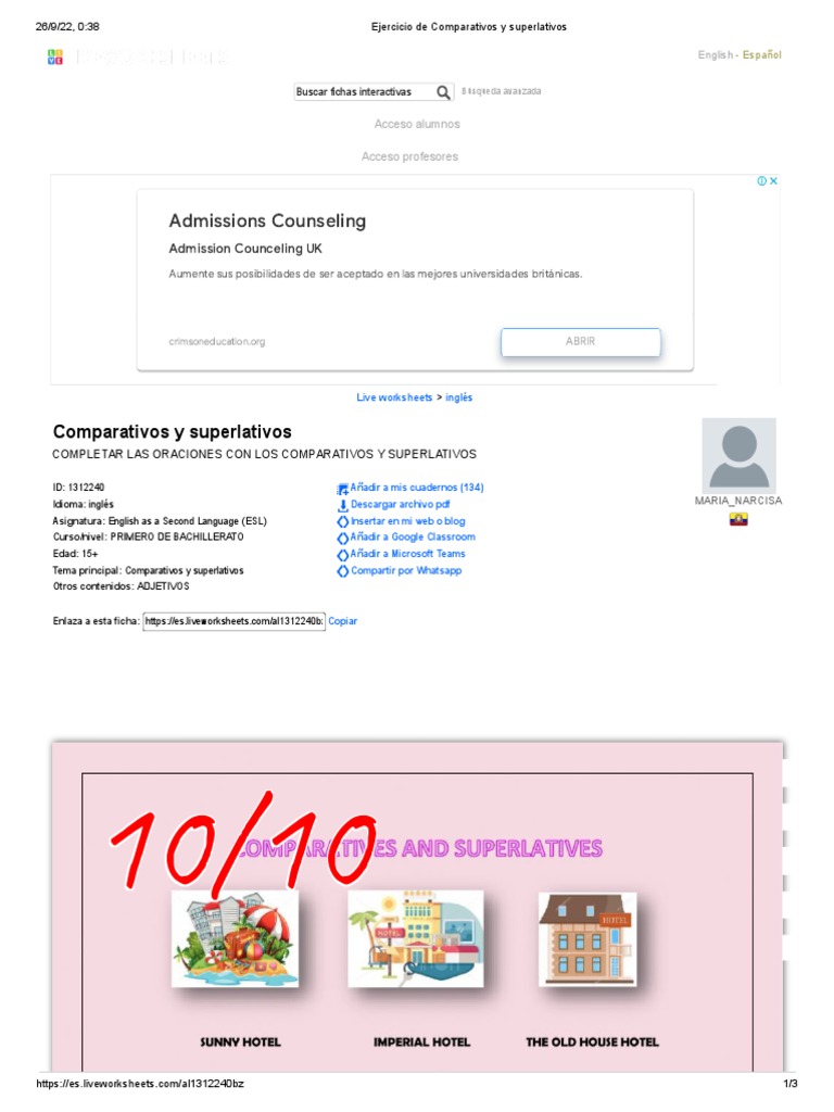 Ejercicio de Comparativos y Superlativos | PDF | Software | Informática