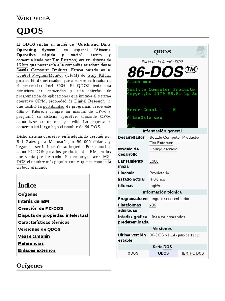 QDOS | PDF | Compatibles con PC Ibm | Edad de información