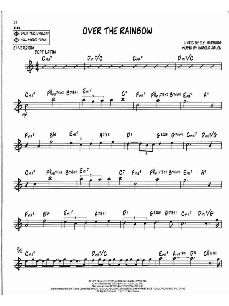 Over The Rainbow - Alto Sax Eb | PDF