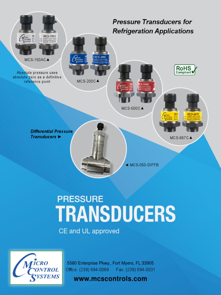 MCS Pressure Transducers | PDF | Pressure Measurement | Electrical ...