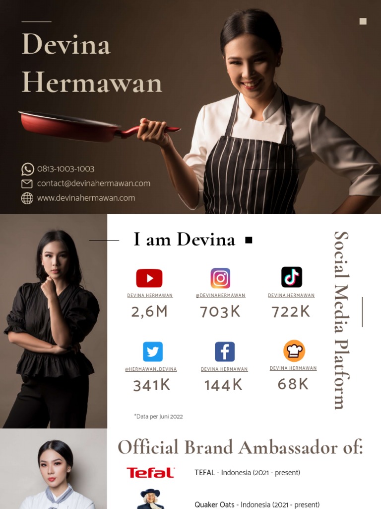 Profile of Celebrity Chef and Culinary Ambassador Devina Hermawan Highlighting Her Extensive ...