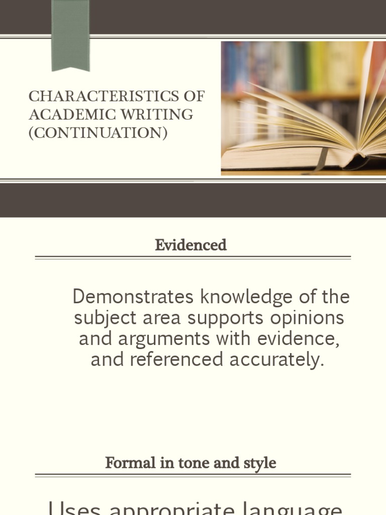 Characteristics of Academic Writing (Continuation) | PDF