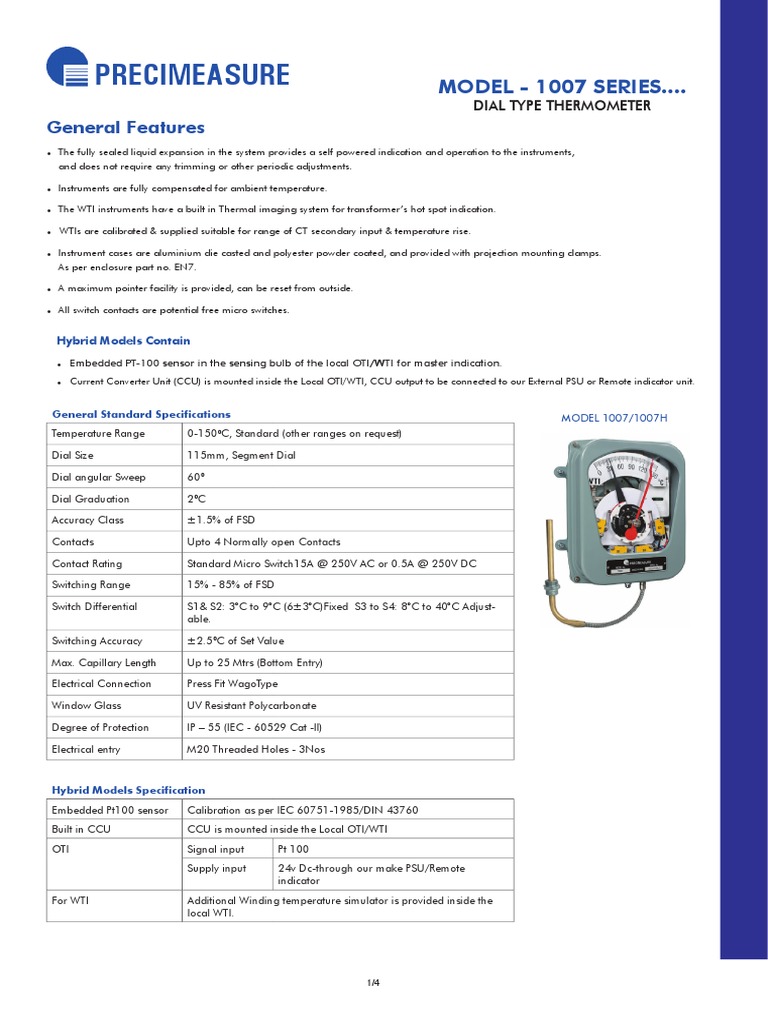 Precimeasure: MODEL - 1007 SERIES... | PDF | Power Supply | Switch