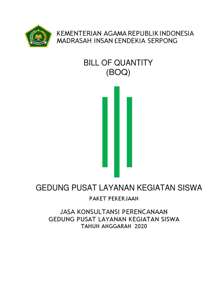 Boq GD Pusat Layanan Kegiatan Siswa | PDF