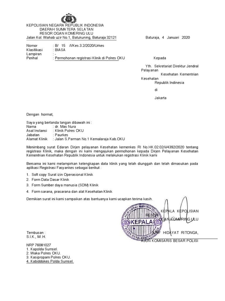 Permohonan Registrasi Fasyankes | PDF