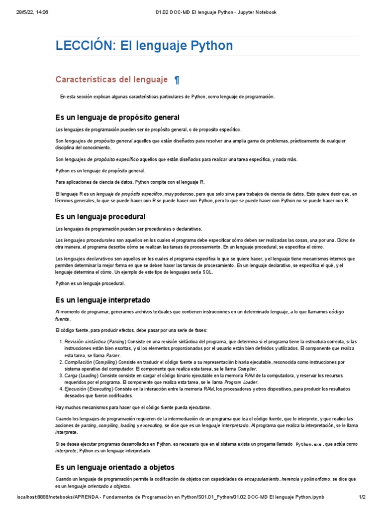Características del lenguaje Python | PDF | Lenguaje de programación | Programación