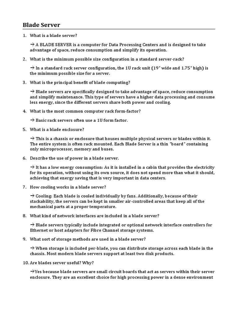 An Overview of Blade Server Technology: Explaining the Benefits of ...